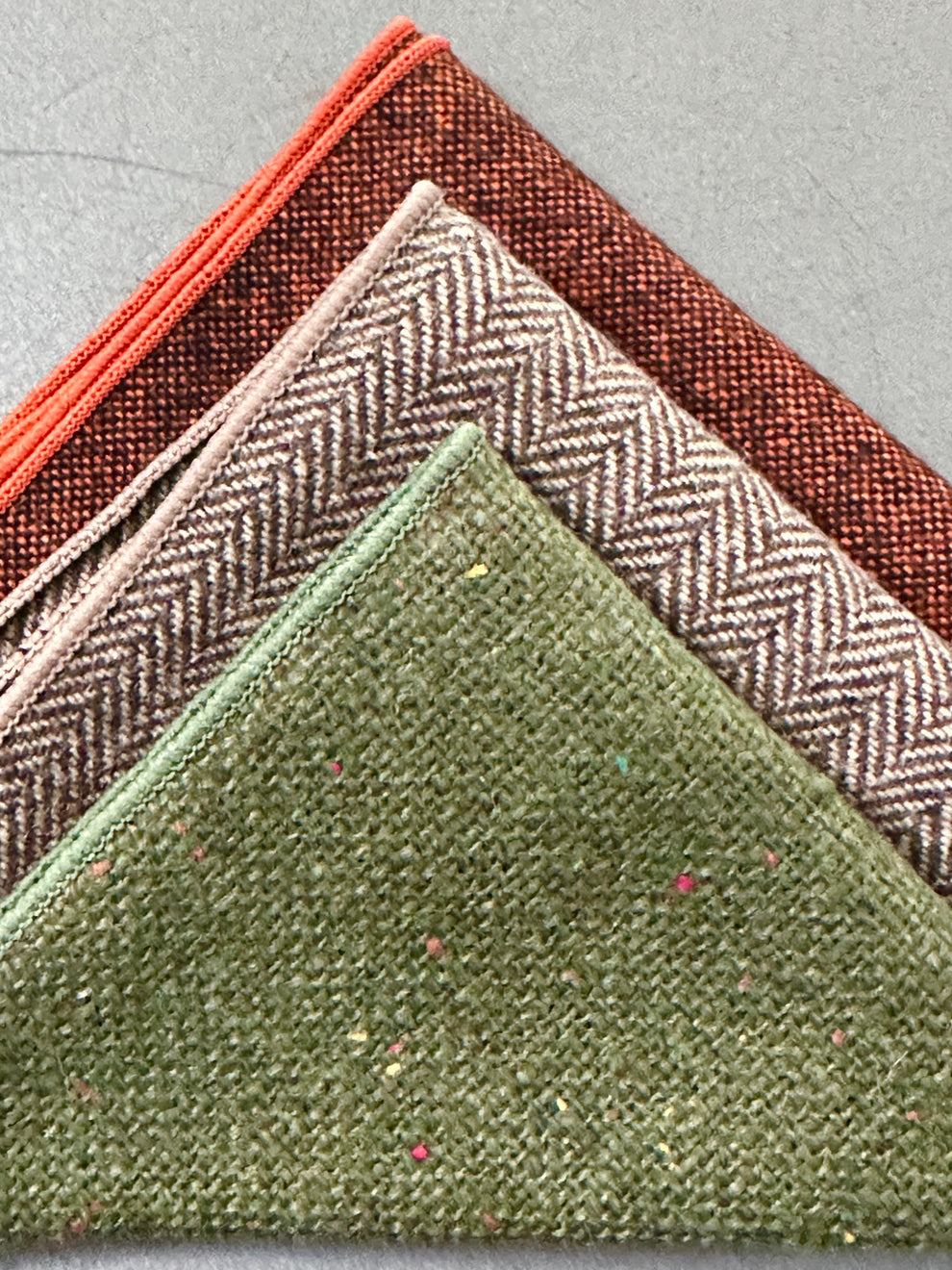 Maple, Moss & Mangrove Wool Pocket Square Set – EDC Hanks & Groomsmen ...